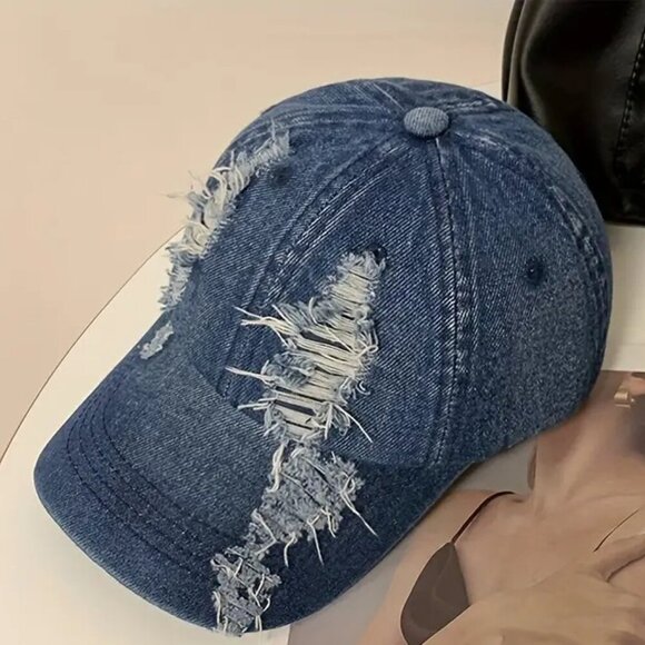 High Quality | Accessories | Distressed Baseball Cap Color Deep Blue ...